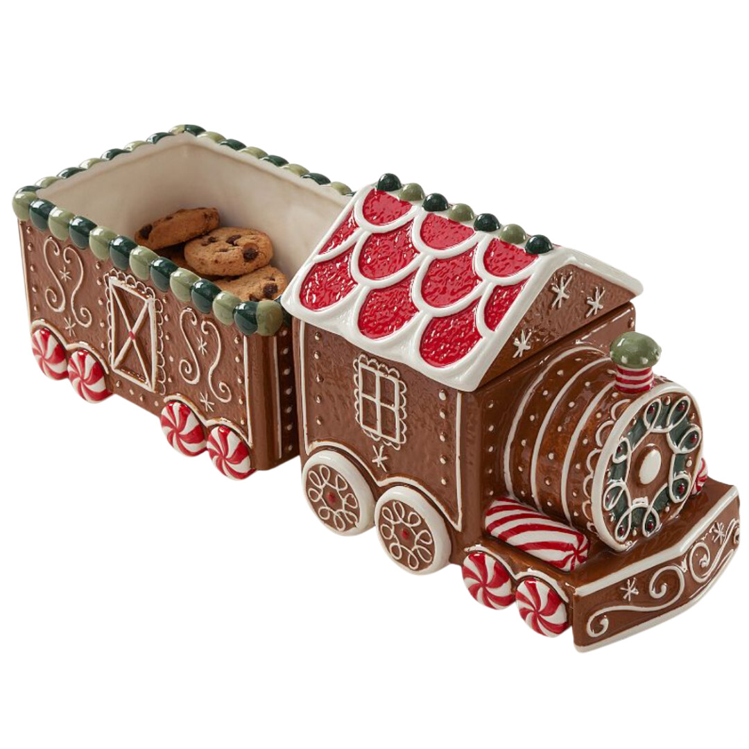 The cutest gingerbread train serving set! | Do Say Give